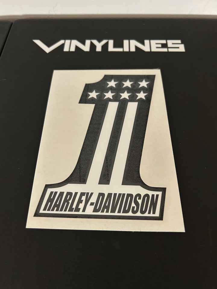 Number One Harley-Davidson with Stars 2 Color Decal