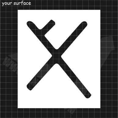 Hooked X Symbol Stencil