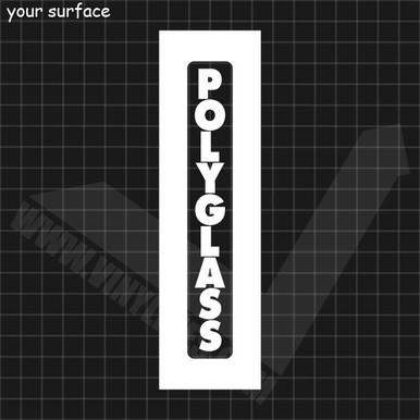 Vertical Polyglass Logo Stencil - VINYLINES