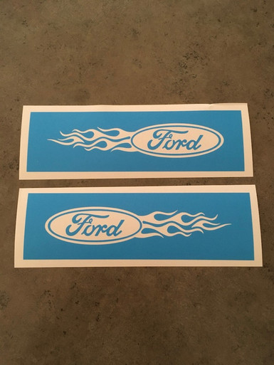 Pair of Ford Logo with Flames Stencil