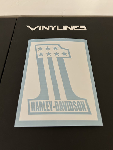 Number One Harley-Davidson with Stars Stencil - Slanted Left
