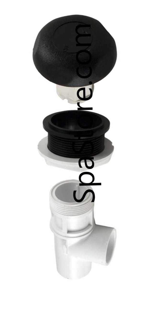 Waterfall Knob Strong Spas Black Valve Round Handle 2-3/4" Diameter