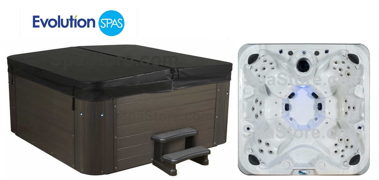 Spa Cover Costco® Evolution Spas Model Monarch 90 Jets Heavy Duty 5-3" Tapered Gray Color