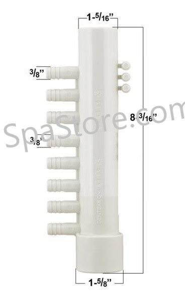 Sundance® Spas Air Manifold: 8 Port, 8-1/4" Long Sundance Spas Air ...