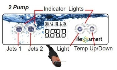 LifeSmart Spa Control Panel 4 Button 6-3/8" x 2-1/4" With Two Jet ...