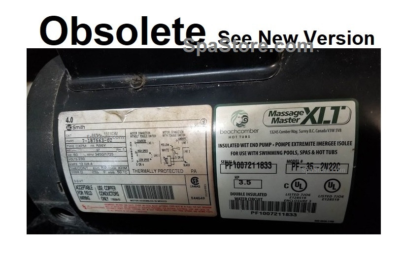 Beachcomber Spa Pump 230V 2 Speed Replaced Obsolete AO Smith 7-187563-2 ...