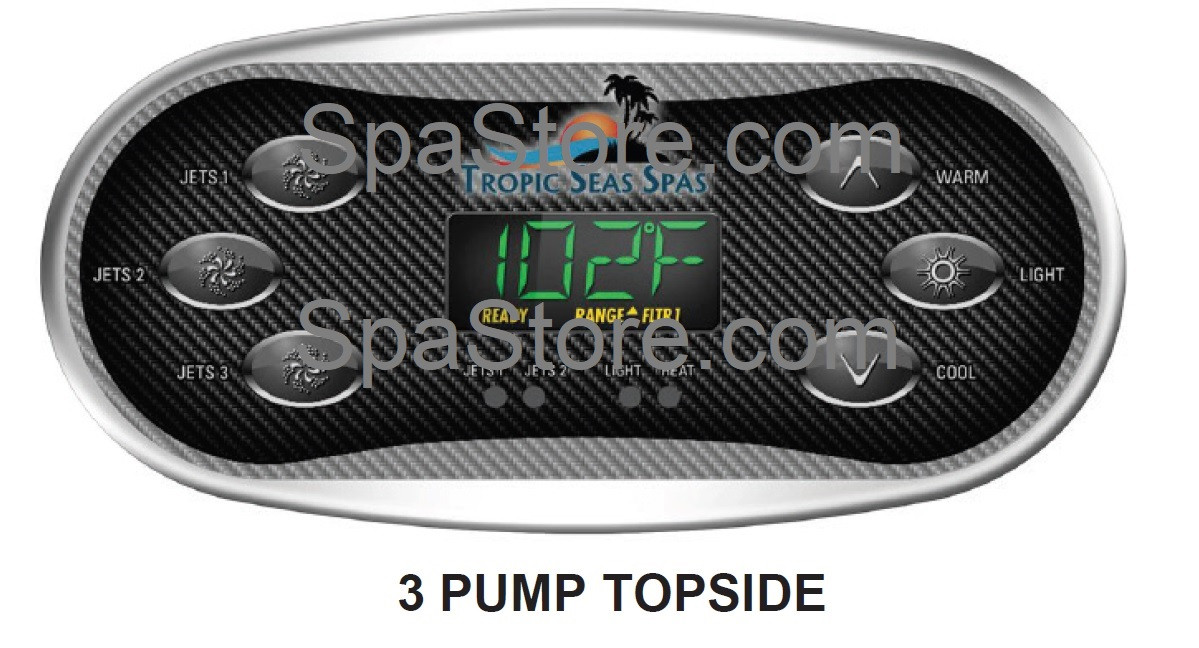 2018 Artesian Tropic Seas Spas 861L Waikiki Elite Topside Control Panel ...