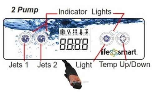 LifeSmart Spa Control Panel Fits LS600DX With 4 Button 6-3/8" x 2-1/4 ...