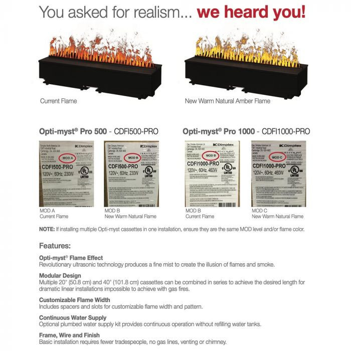 Dimplex Opti-Myst Pro 1500 Built-In Fireplace System - Fireplace Surplus