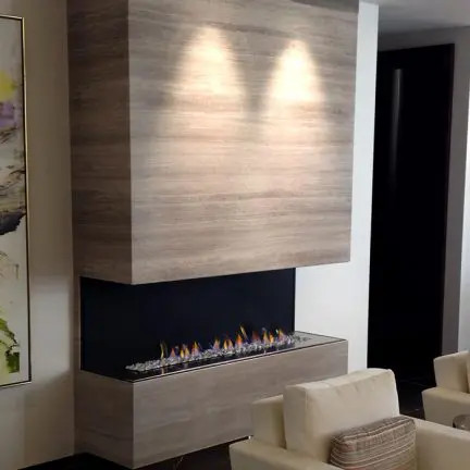 European Home H Series 72" Bay Vent Free Gas Fireplace