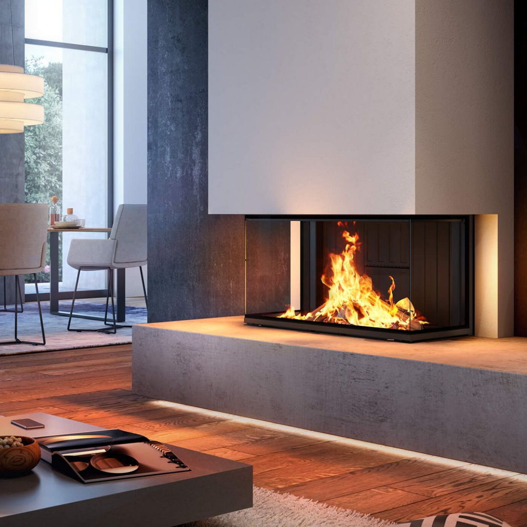 Shop Spartherm Arte 3RL Zero Clearance 3-Sided Bay Wood Fireplace
