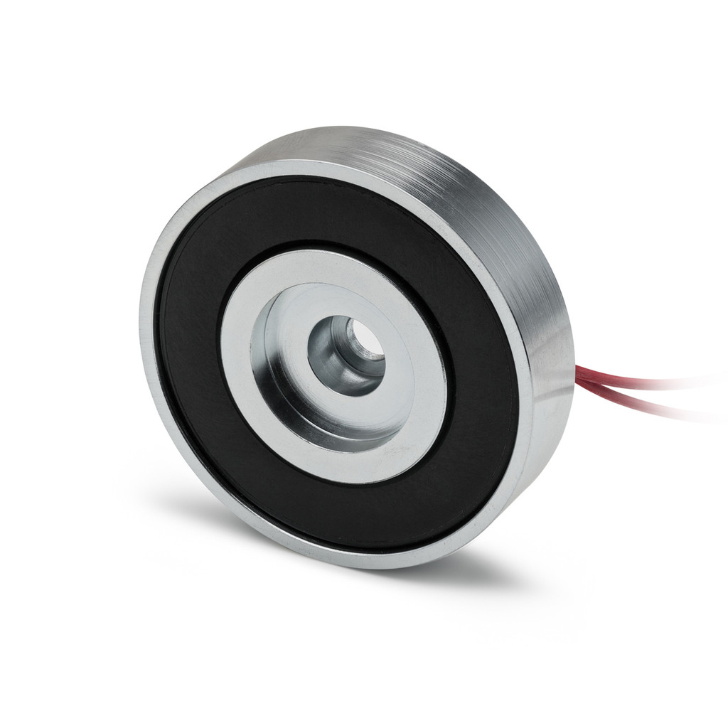 Electromagnet round, 24V DC, 168 lbs. holding force - Solenoid Ninja