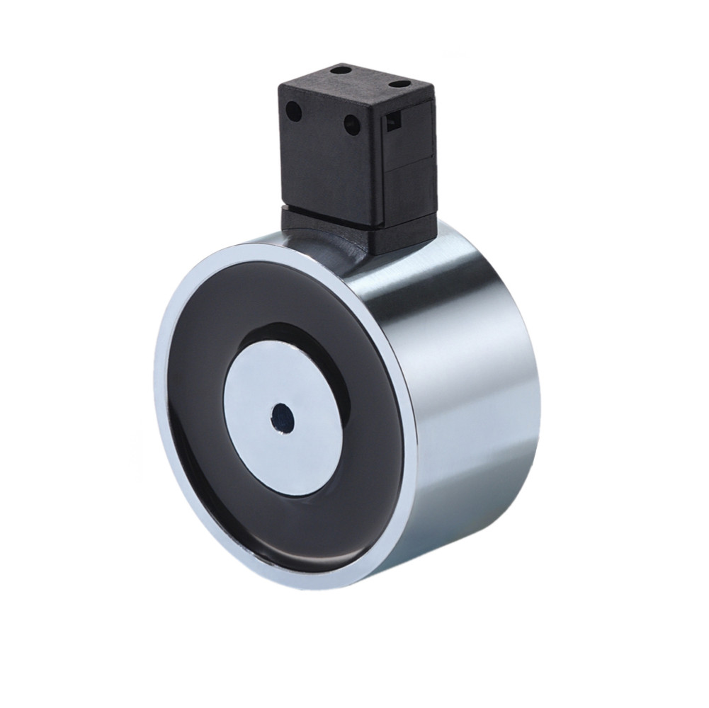 Electromagnet with terminal, 24V DC, 169 lbs holding force - Solenoid Ninja