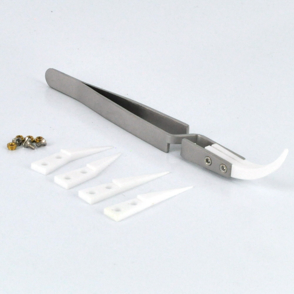 White Anti Static Heat Resistant Ceramic Tipped Tweezer Tool - Puffr