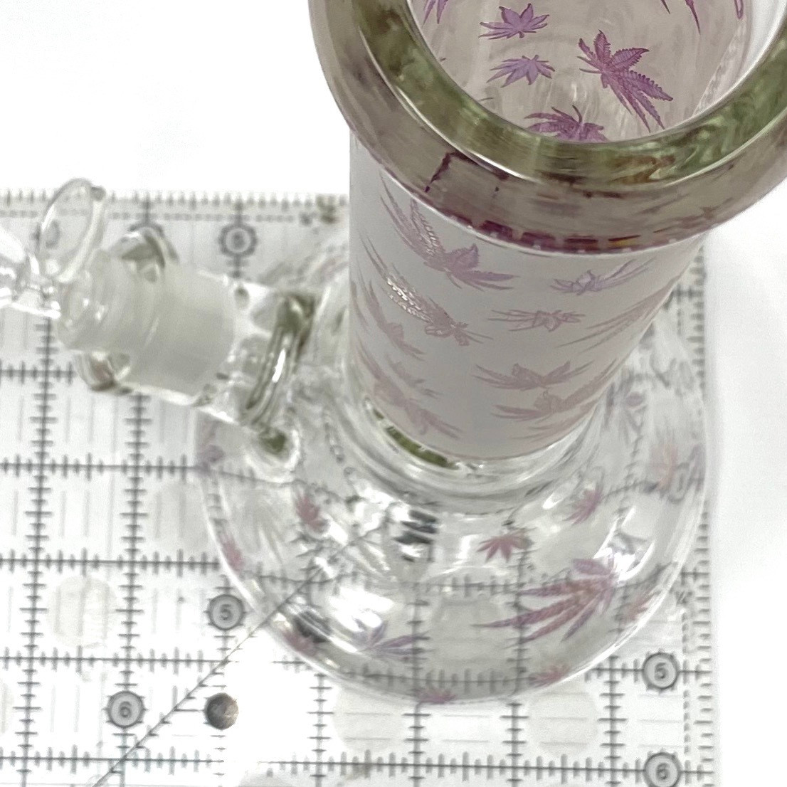 Fancy Weed Leaf Wrapped 7mm Thick 13.5" Beaker Glass Water Pipe ...