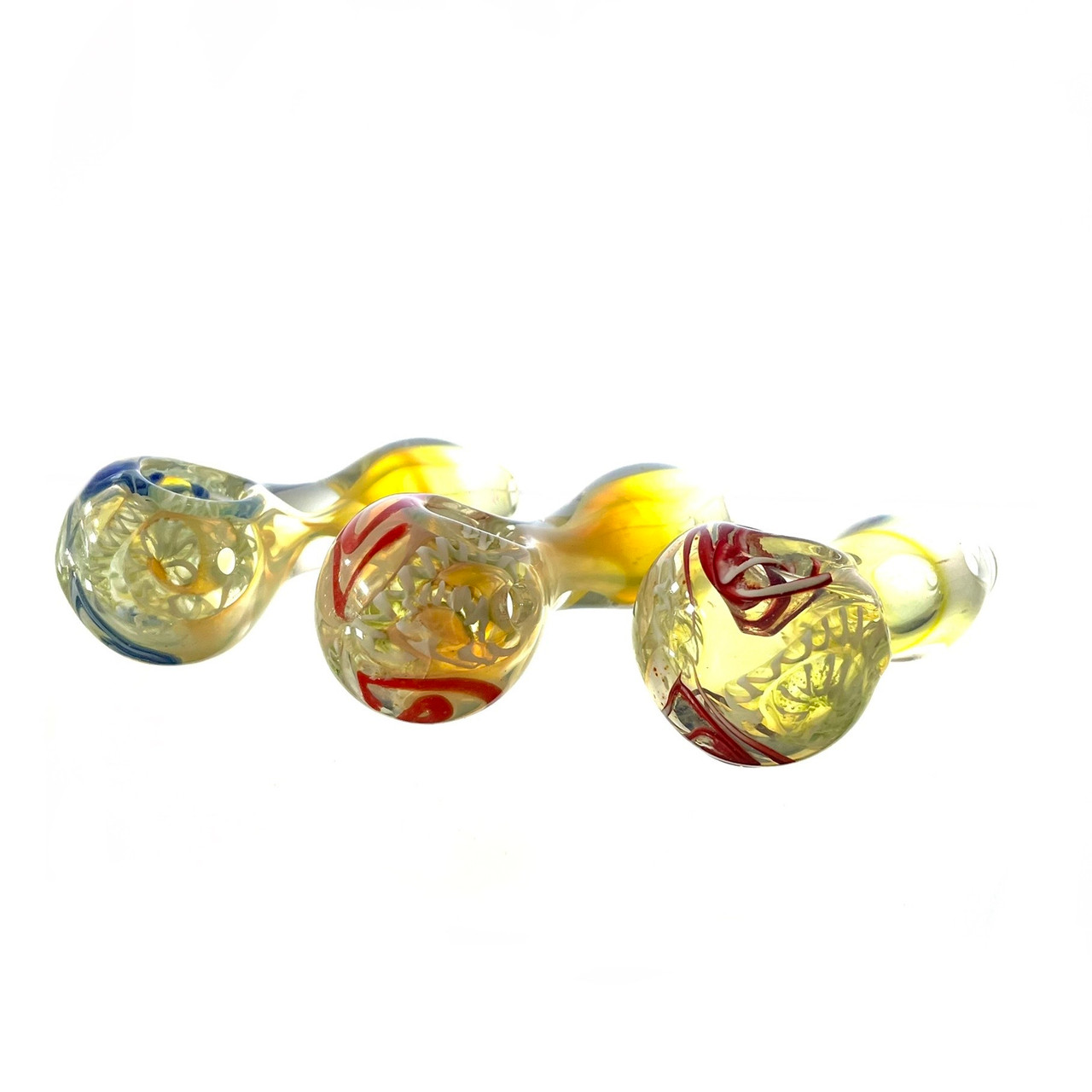 Short and Stout Nepalese Glass Hand Pipe 1 Count 3" - Puffr