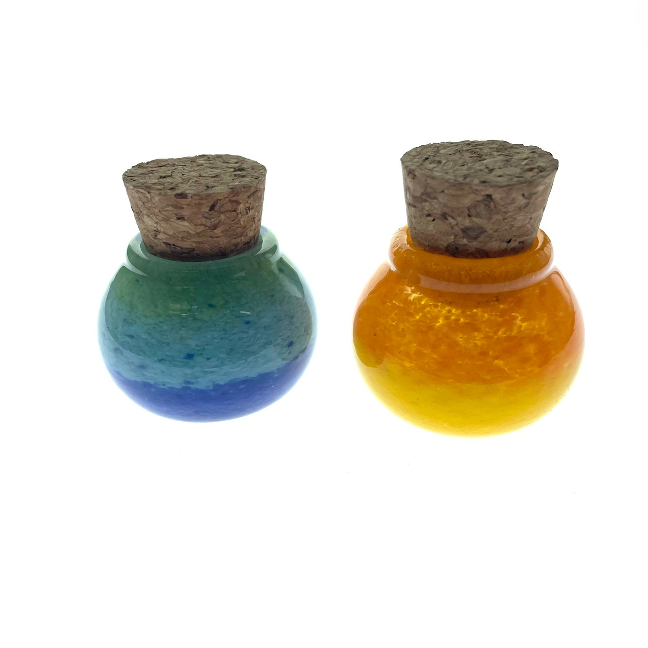 Frit Glass Pipe and Matching Jar Set 2.5" Assorted Colors - Puffr