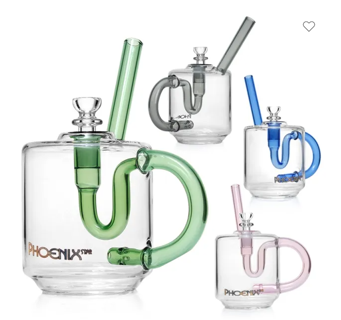 Glass Cup Water Pipe Assorted Colors - Puffr