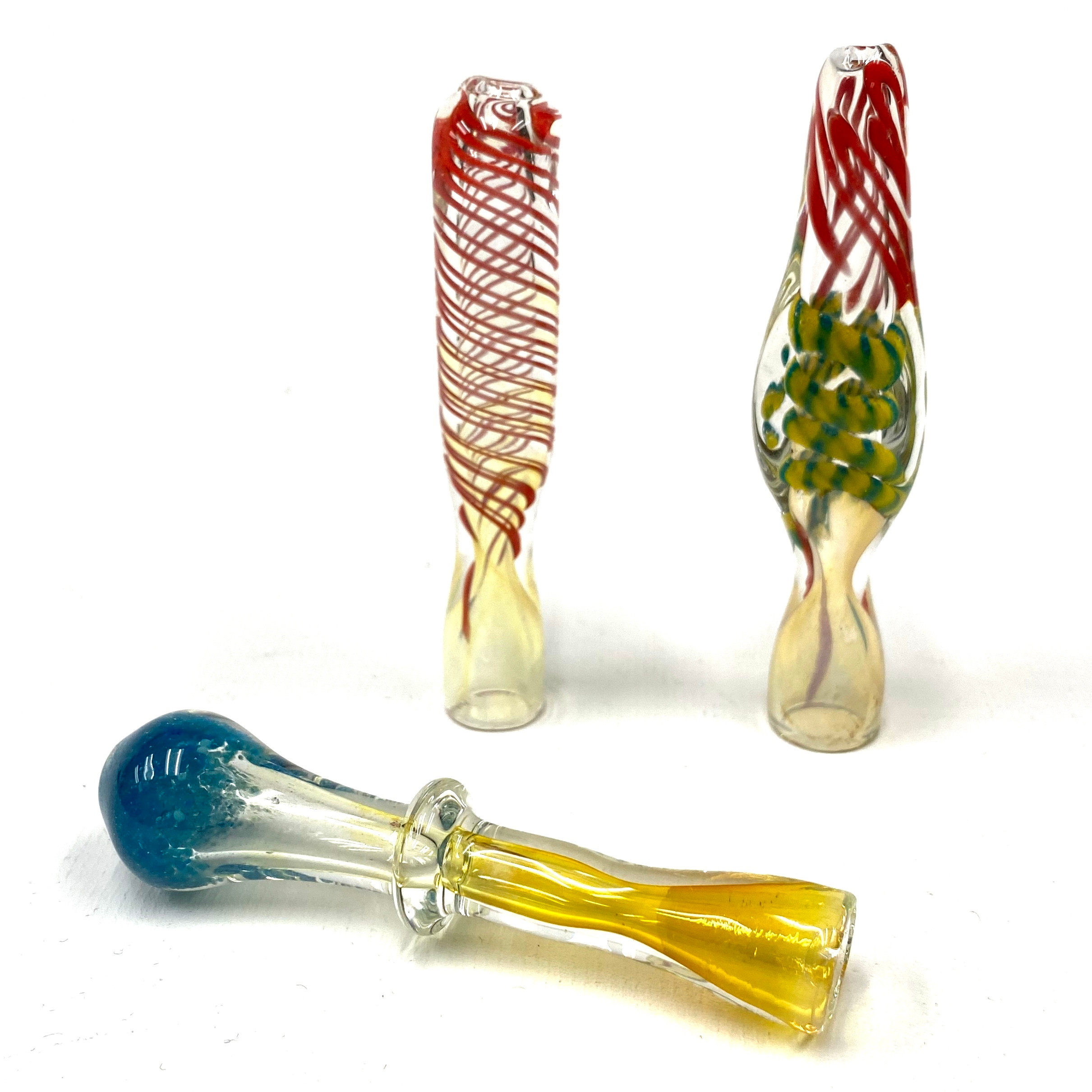 Assorted Design Glass Chillum Pipe - Puffr