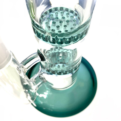 Triple Honeycomb Stack 12"x4" Glass Water Pipe (Assorted Colors) - Puffr
