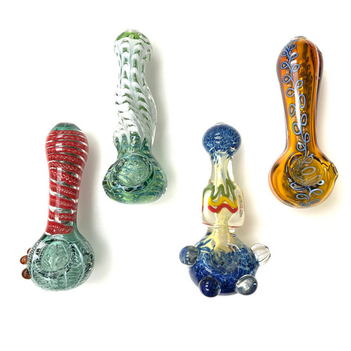 4" Fancy Hand Pipes 1 Count Assorted Styles - Puffr