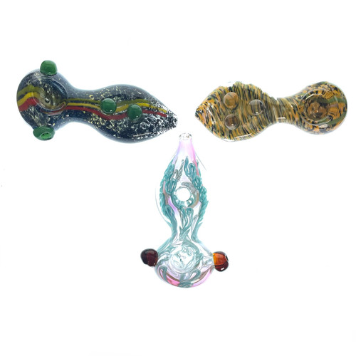 4 Fancy Frit Hand Pipe 1 Count Assorted Puffr