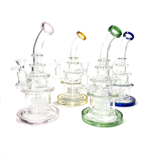 Squashed Stump 9" Water Bong 1 Count Assorted Colors - Puffr