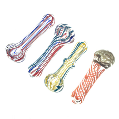 4" Colorful Hand Pipes 1 Count Assorted Colors and Styles - Puffr