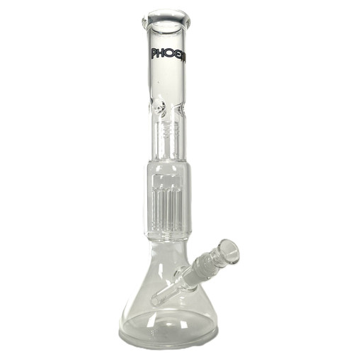 Phoenix Glass 14" Tall Beaker with Perc and Guard 1 Count - Puffr