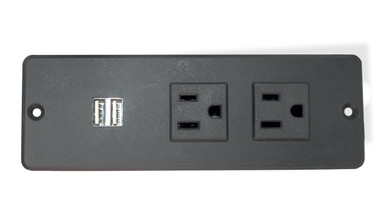 Top Mounted in Desktop Duplex power outlet module. Black Finish. Duplex ...