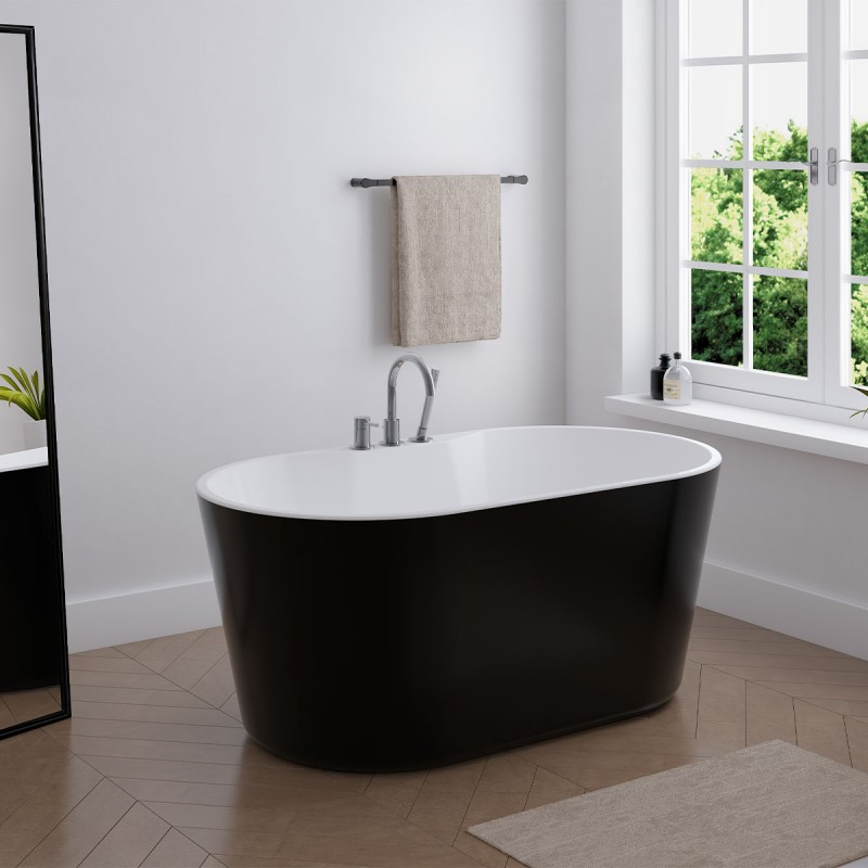 Bain Signature Juliet-black - Artistic bathtub 56 Matt Black / White ...