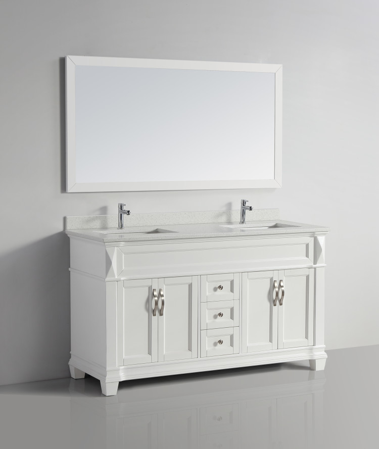 Taurus 60 Inch White Calacatta Quartz Vanity - York Taps