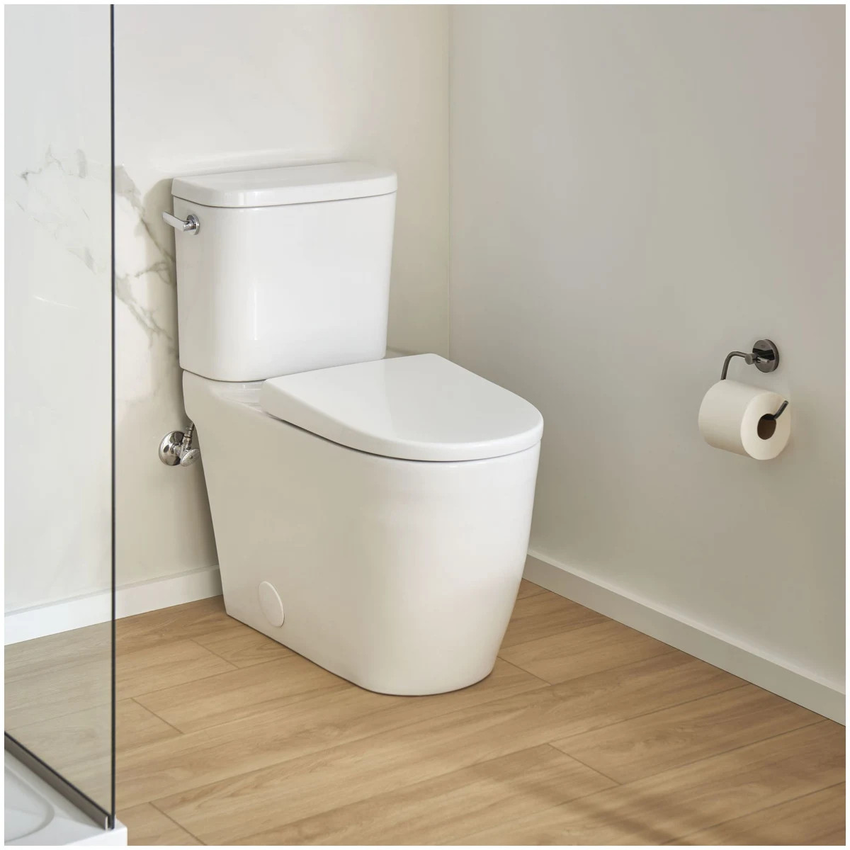 Grohe Essence 1.28 GPF Two Piece Elongated Chair Height Toilet with ...