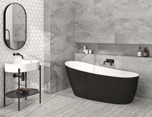 Zitta Idea Freestanding Bathtub 60″ x 31 1/2″ x 30″ Matt Black White