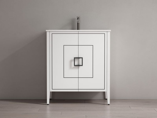 Neptune 30" White Black Seamless Porcelain Bathroom Vanity - York Taps