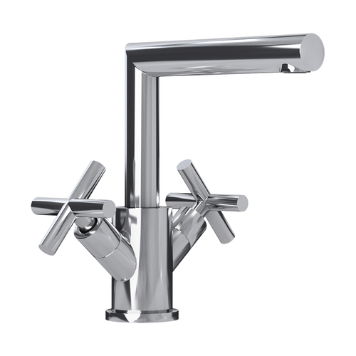 Rubi Gael Washbasin Faucet with Cross Handles with Drain Chrome