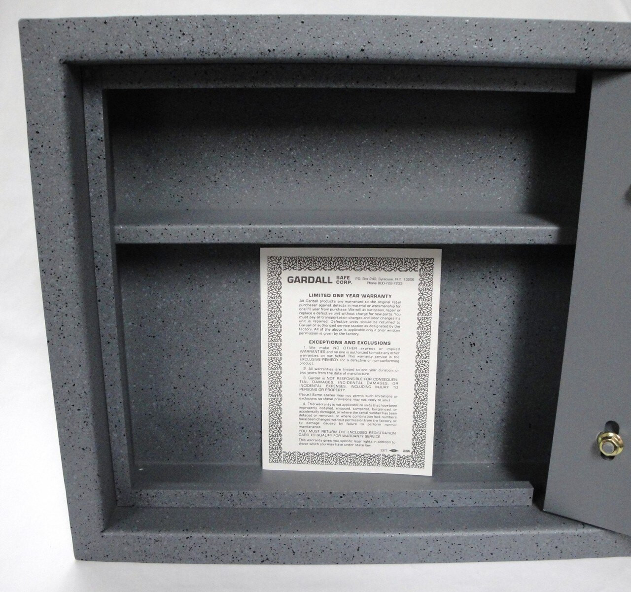 Gardall SL6000 Wall Safe with dial combination SL6000/F-G-C