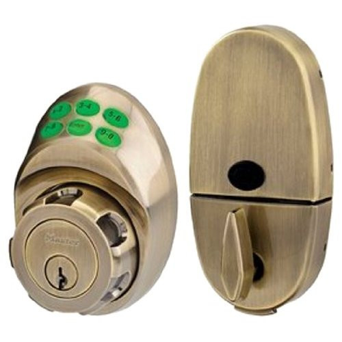 Master Lock Keyless Electronic Keypad Deadbolt with Light Up Keypad and ...