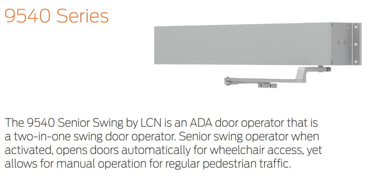 LCN 9542 Senior Swing Closer Right Hand Door Operator Push Side ...