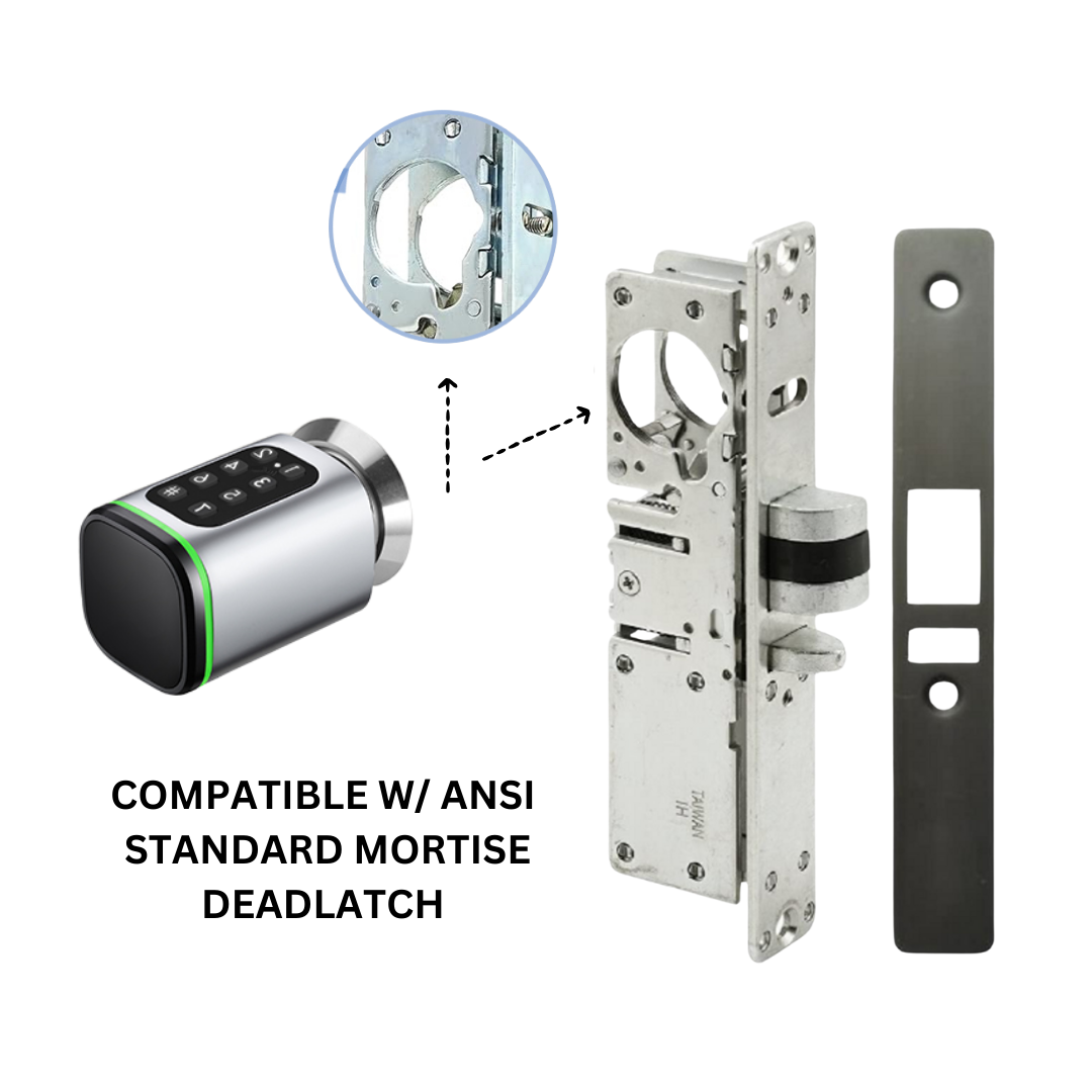 Smart WiFi Storefront Mortise Deadlatch Lock Kit in Bronze/Black Finish