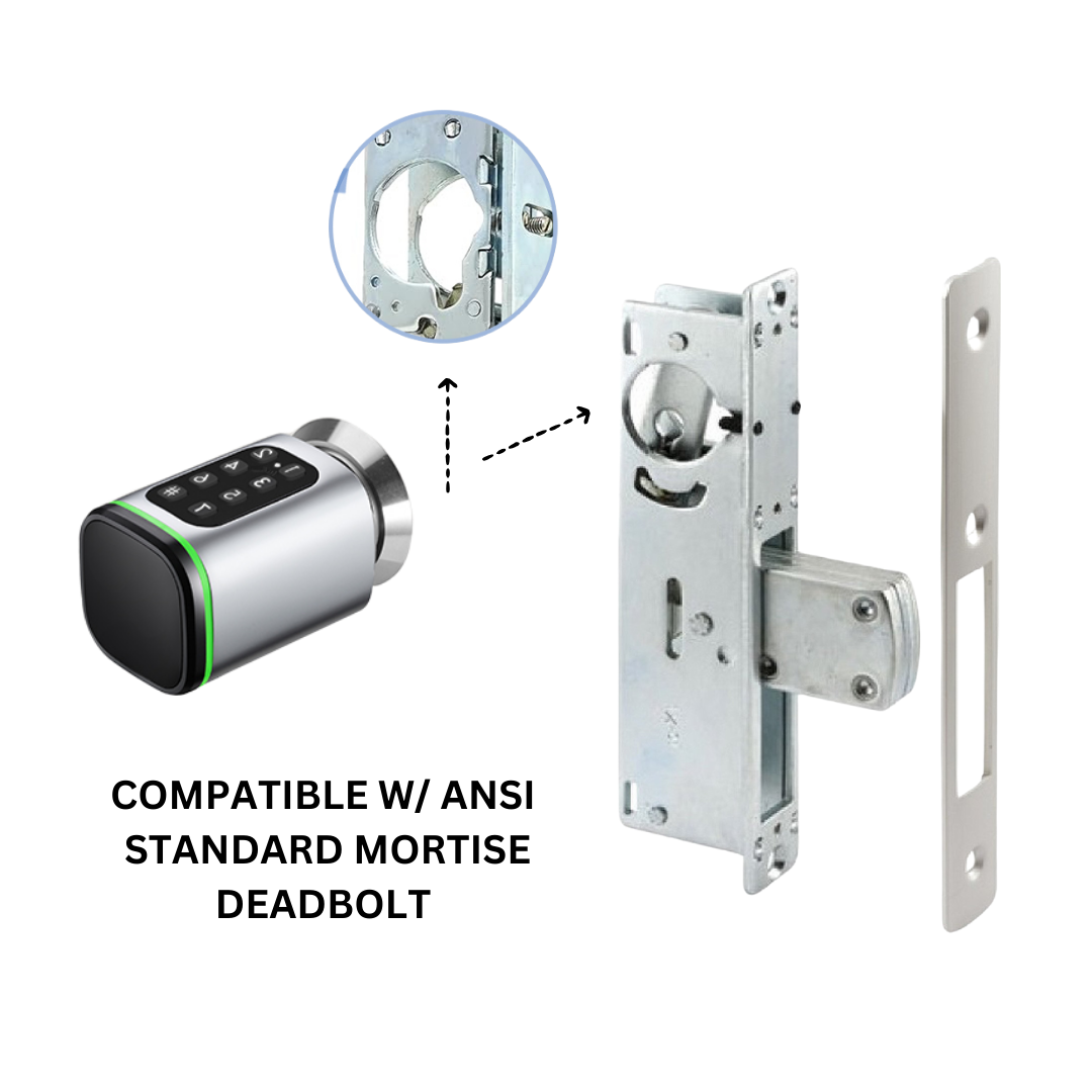 Smart WiFi Storefront Mortise Hook Bolt Lock Kit in Bronze