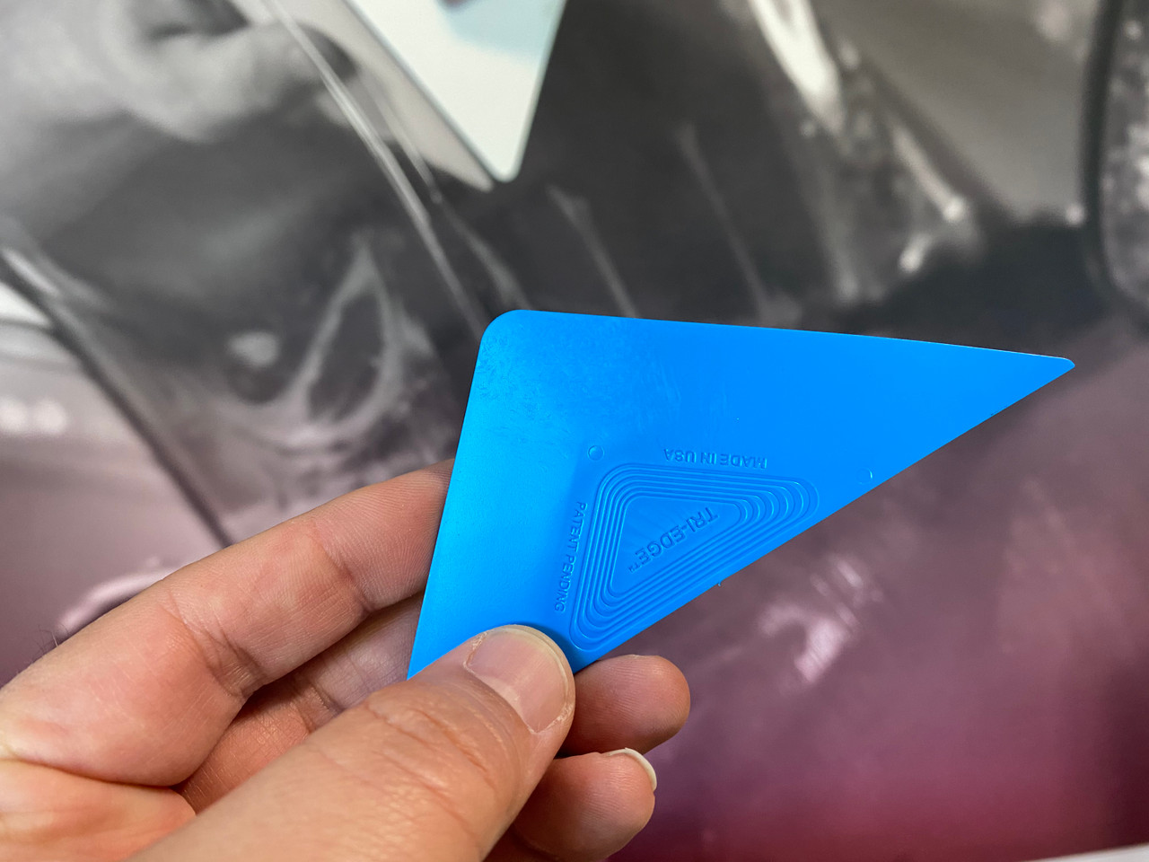 Blue Tri-Edge Window Tint Squeegee