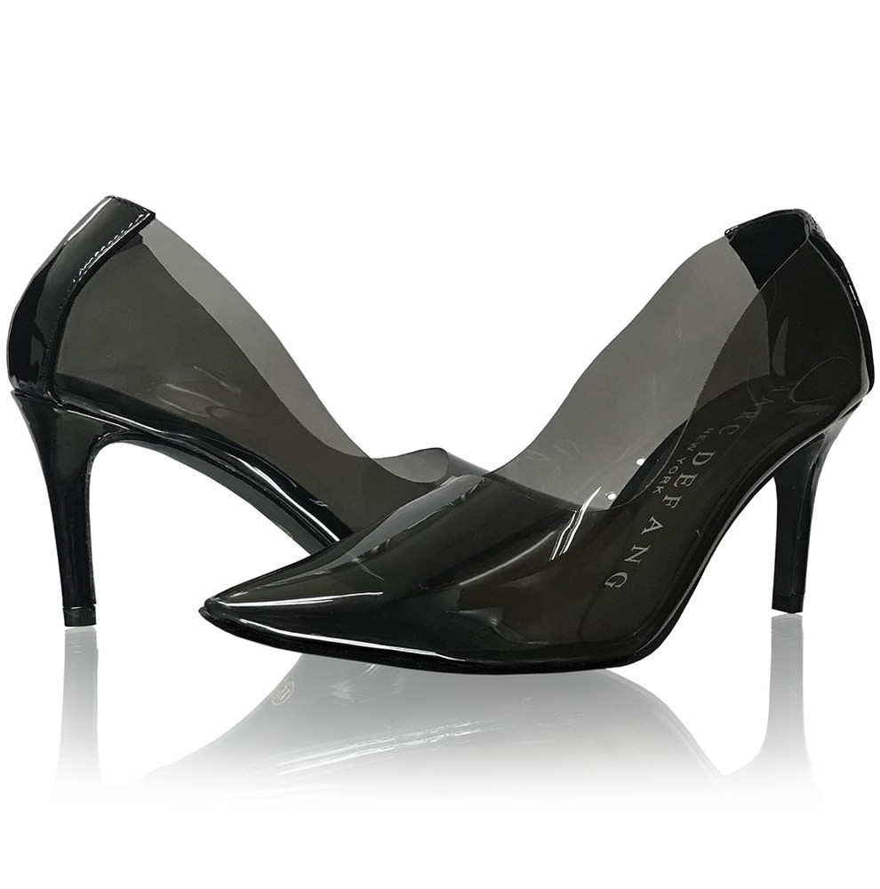 Clear pointed toe pumps
