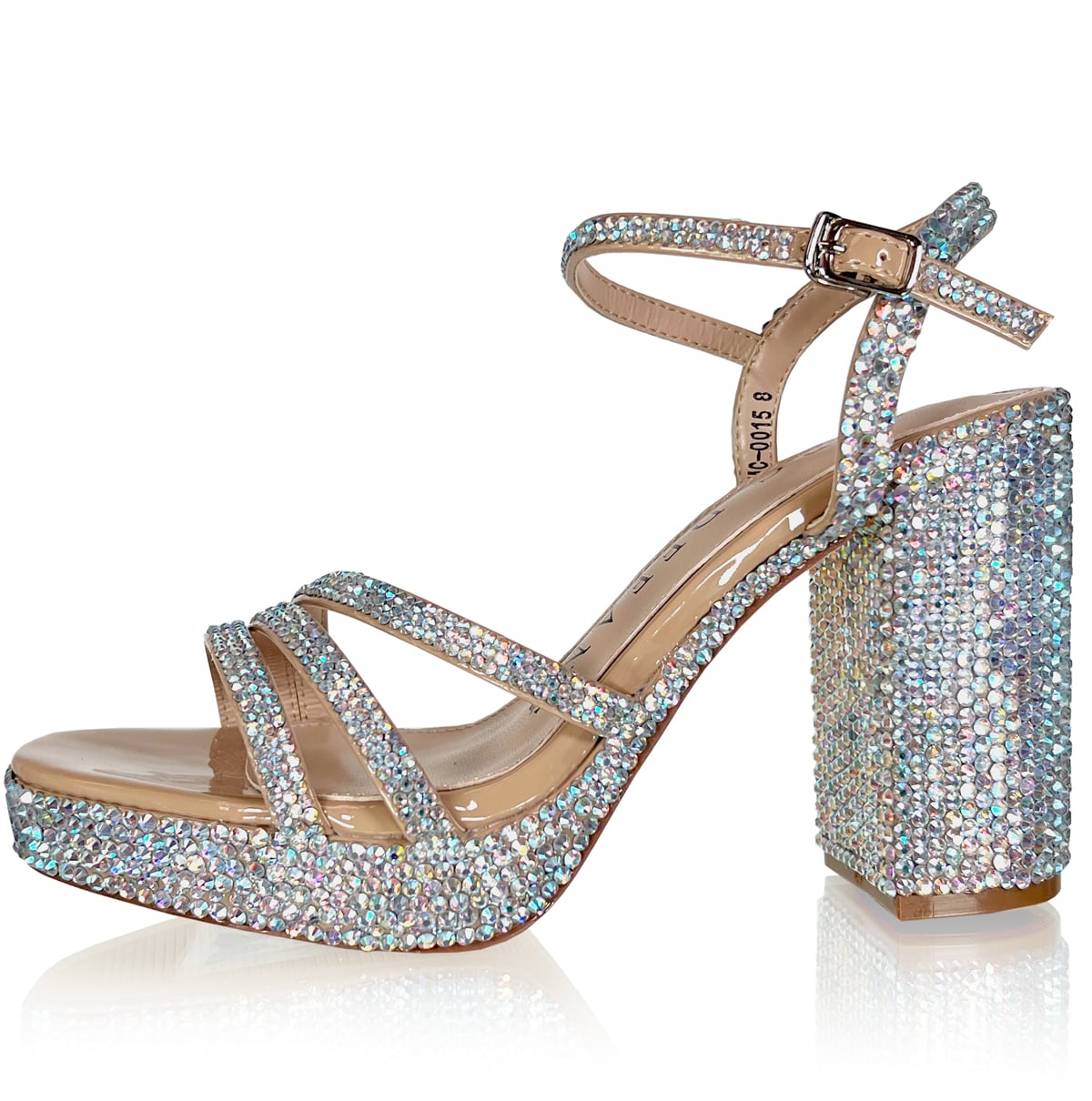 4" Crystalized block heels.