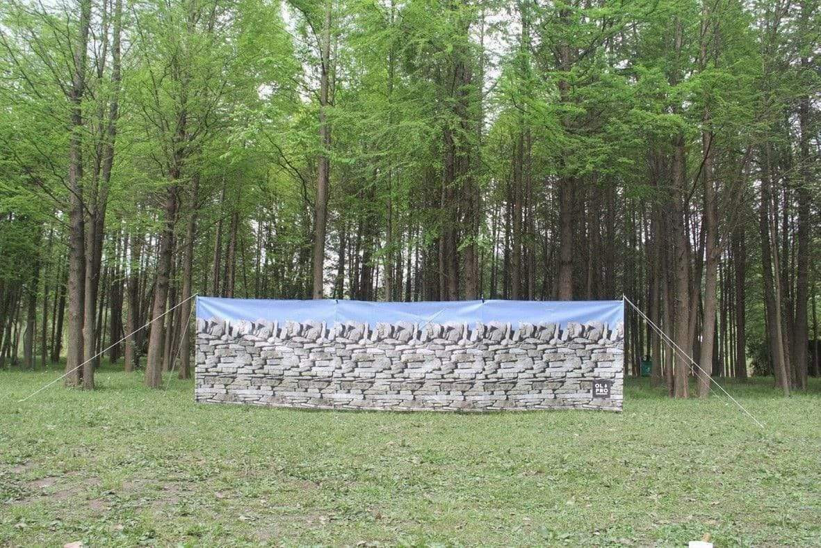 Stone Wall 4 Pole Compact Windbreak (Steel Poles) - OLPRO