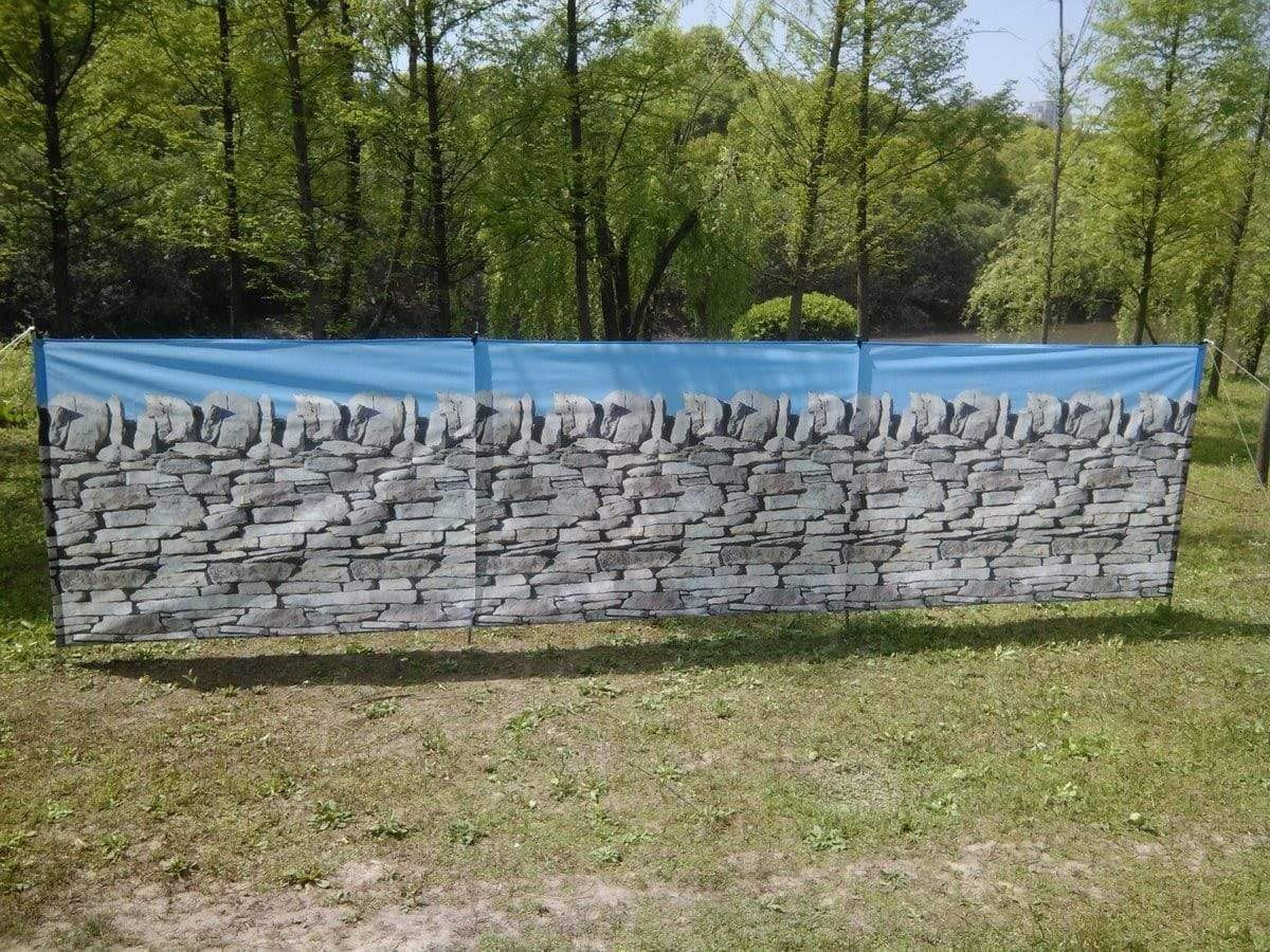 Stone Wall 4 Pole Compact Windbreak (Steel Poles) - OLPRO
