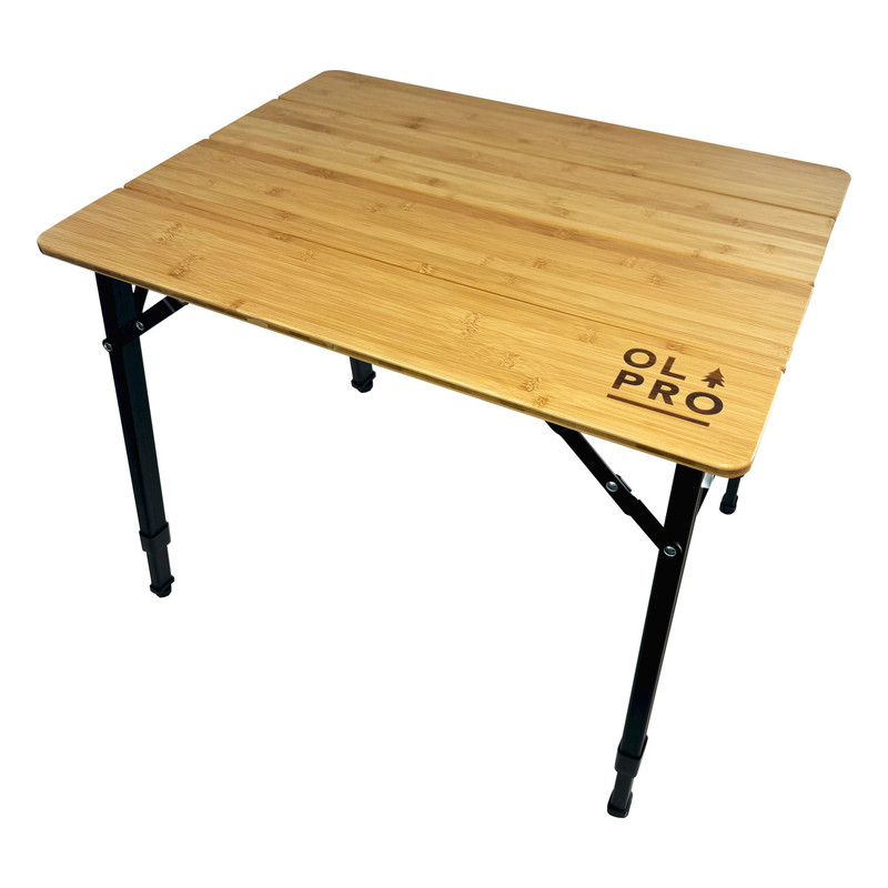 Bamboo Camping Table 4 Folding 80cm x 60cm | OLPRO
