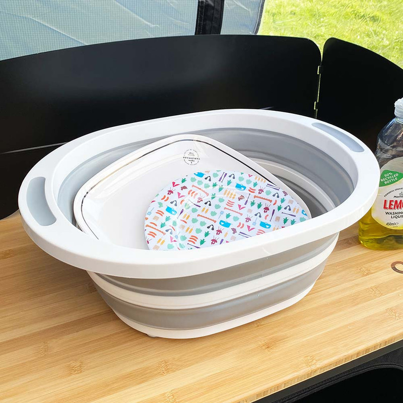Collapsible Silicone Folding Bowl with Cutting Board