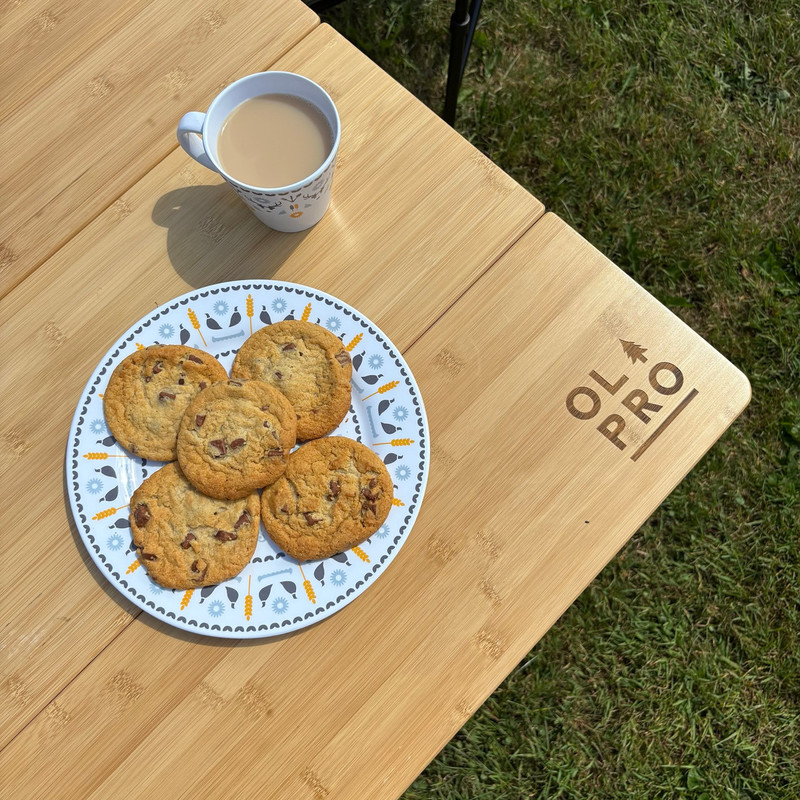 Bamboo Camping Table 4 Folding 90cm x 90cm