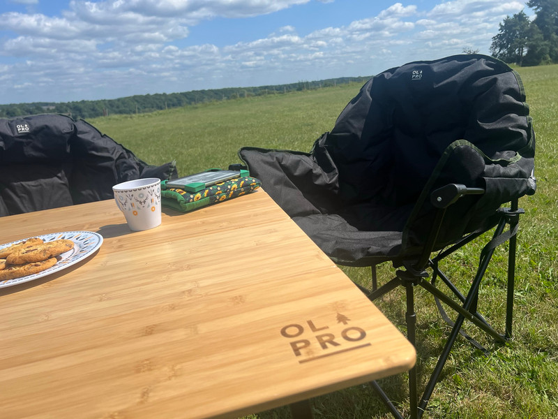 Bamboo Camping Table 4 Folding 90cm x 90cm